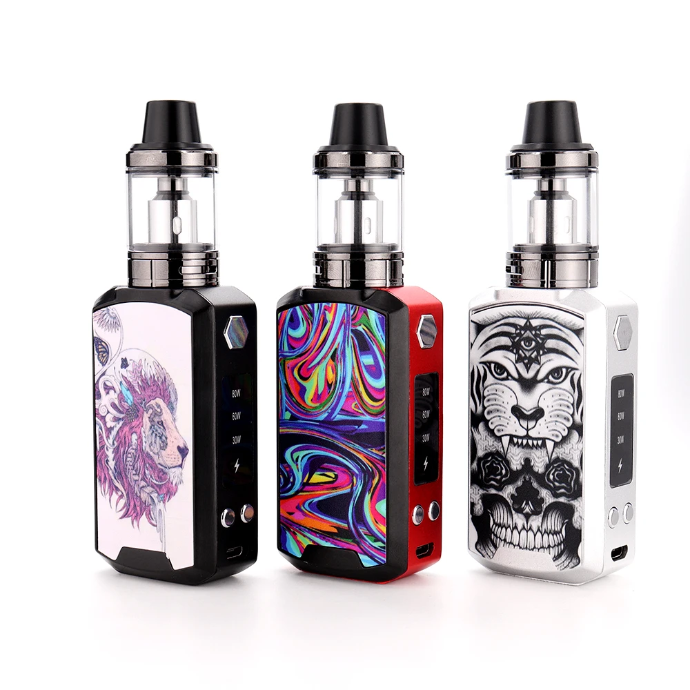 80W Vape Smoke Box Mod Kit E-Cigarettes Vapor OLED Device 2200Mah Build ...