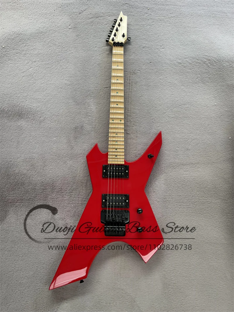 Red-Electric-Guitar-Gar-Body-Tremolo-Bridge-HH-Pickups-Maple ...