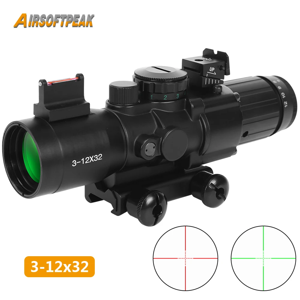 3-12x32-Tactical-Rifle-Scope-Red-Green-Illuminated-Reticle-Prism-Scope ...
