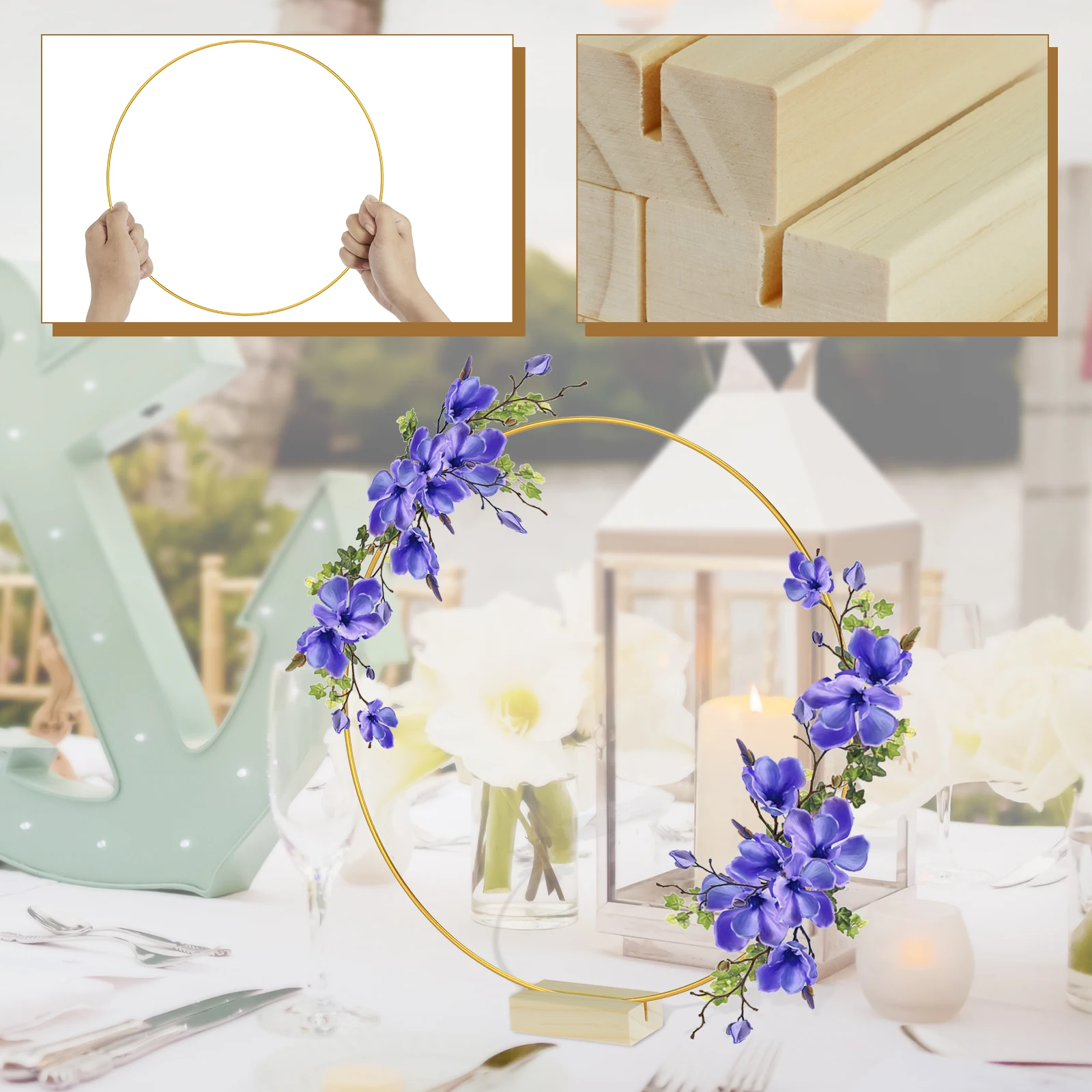 Gold metal ring for floral hoops store