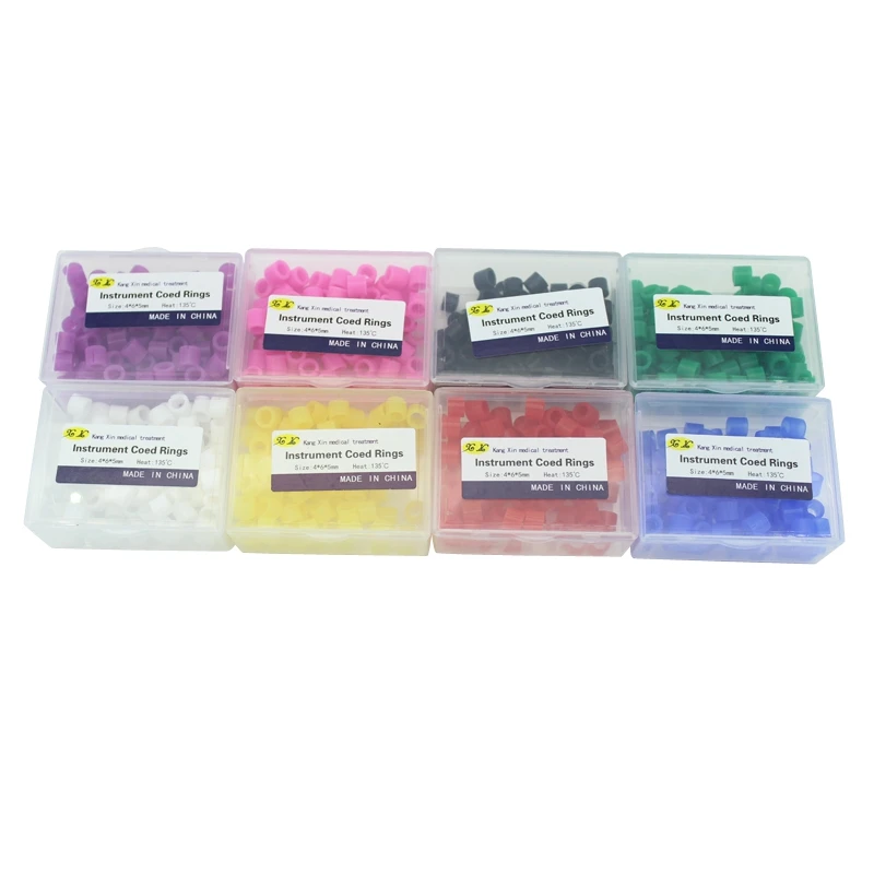 100PCS-box-Dental-Identification-Circle-Silicone-Instrument-Color-Code ...