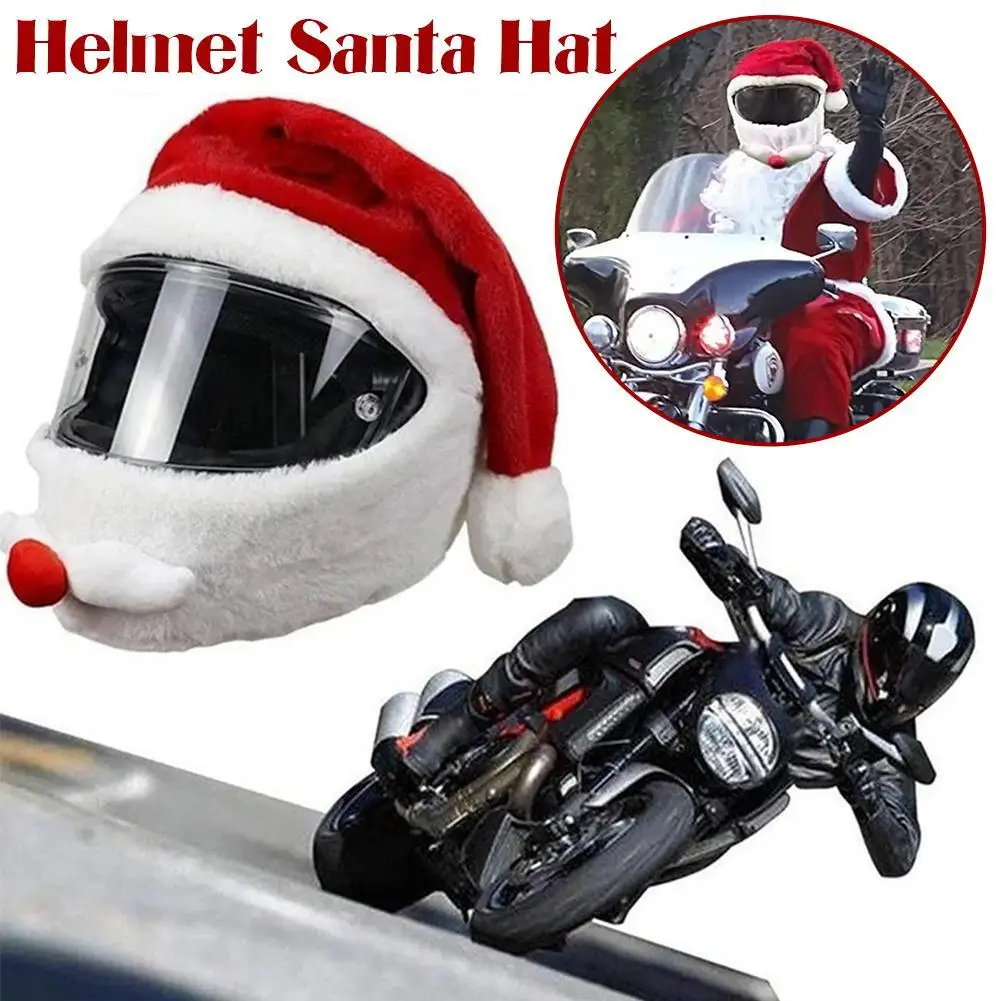 Santa-Motorcycle-Helmet-Plush-Set-Creative-Santa-Full-face-Helmet ...