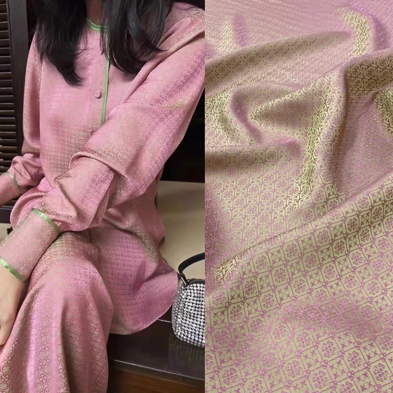 Popular-Fashion-Letter-Jacquard-Silk-Blended-Fabric-High-Grade-Heavy ...
