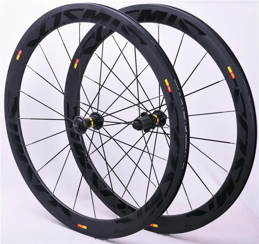 Newest-700c-carbon-fiber-road-bike-complete-wheelset-clincher-rims-v ...