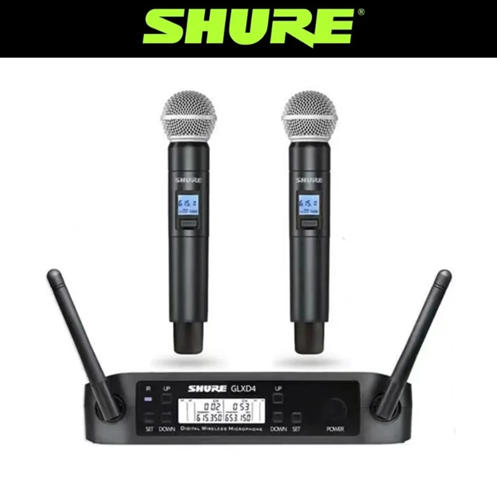 Shure-micrófonos inalámbricos Glxd4 Sm58, micrófono de mano profesional para KTV, conferencia ...