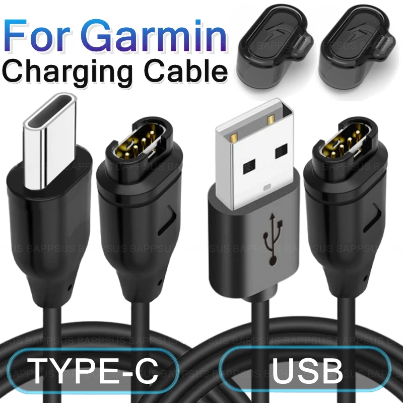 For Garmin Watch Fenix 8 7 6 Fast Charging Cable Dust Plug USB Type C ...