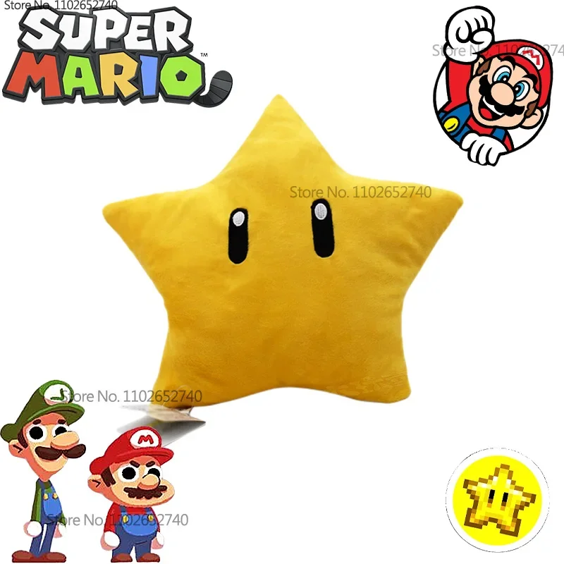 30CM-Super-Mario-Pentagram-Plush-Stuffed-Toy-Yellow-Star-Cartoon-Cute ...