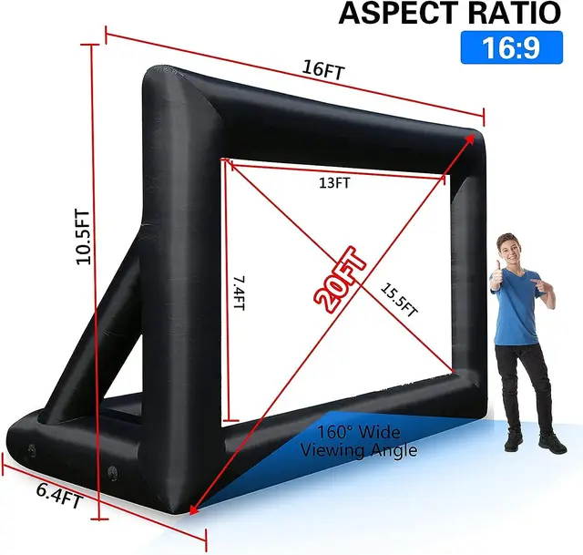 20/30ft Huge Inflatable Projector Screen Blow Up Outdoor Movie Screens ...