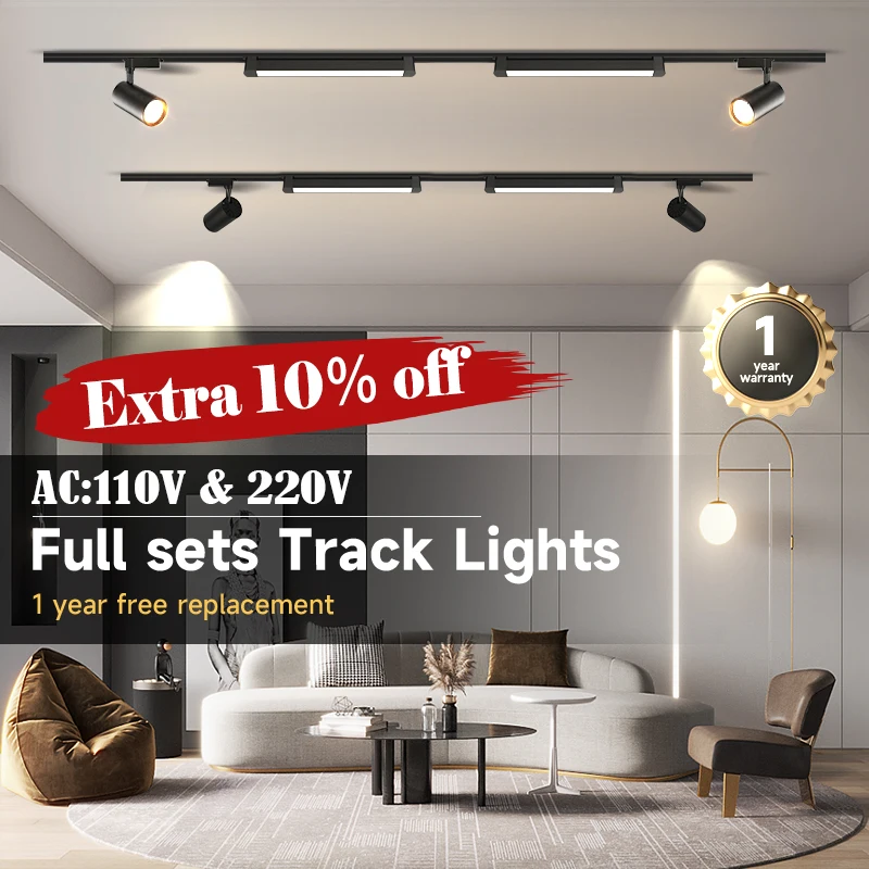 Led-Track-Light-Set-Rail-Lighting-System-110-220V-Full-Spotlight ...