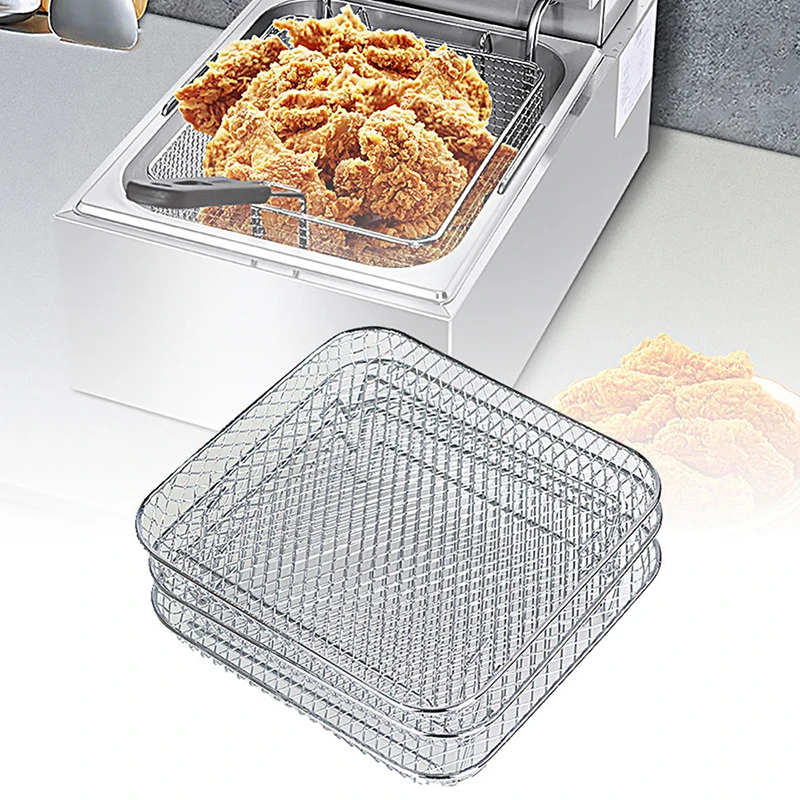 Square Three-tier Air Fryer Rack Tray Stainless Steel Steaming Racks ...
