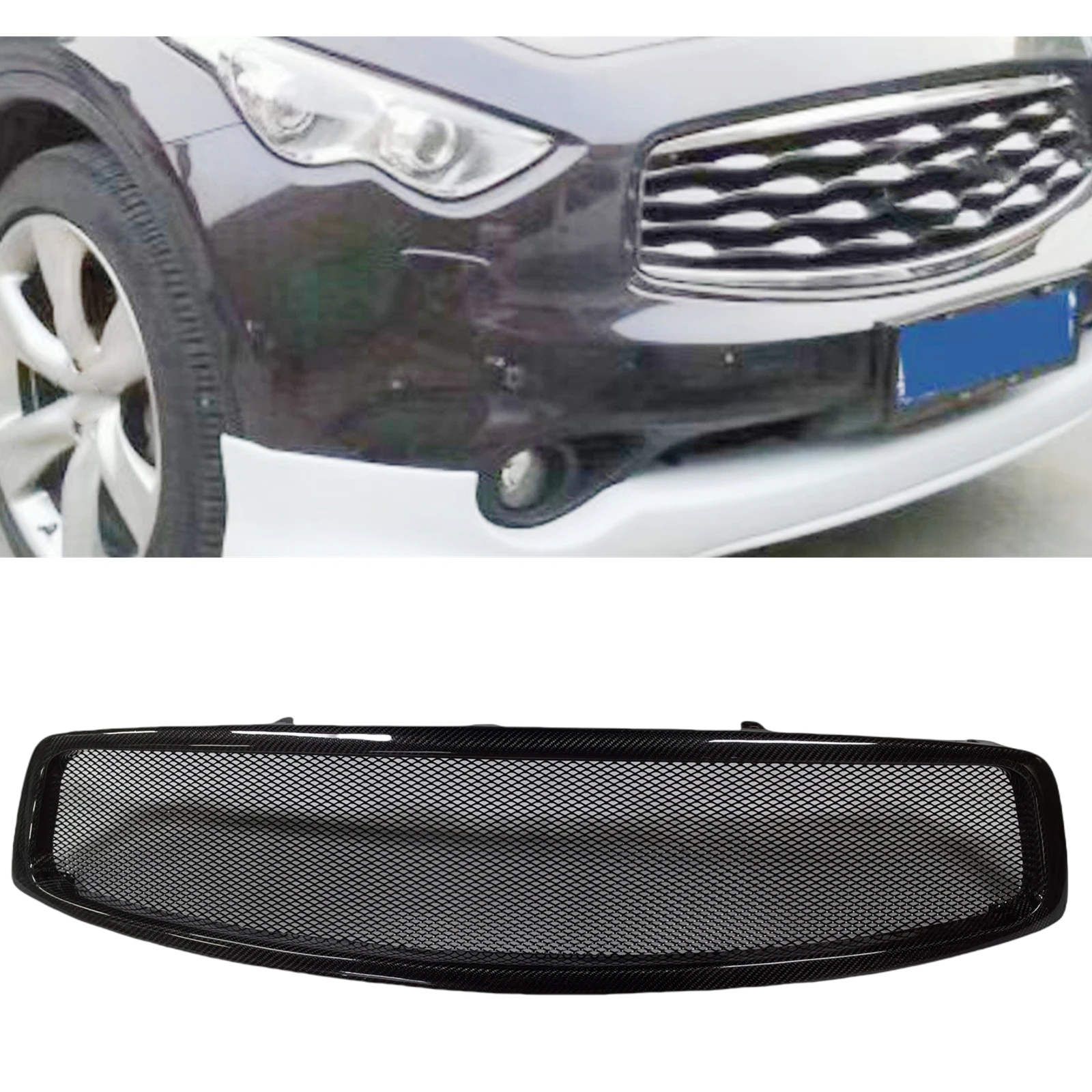 For-Infiniti-FX35-FX37-FX50-2009-2011-Front-Grille-Racing-Grill-Real ...