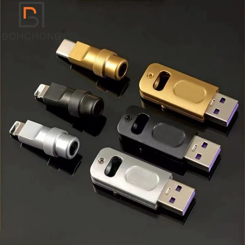 Escudo de cobre puro usb tipo c prata preto tipo c metal plug para cabo ...