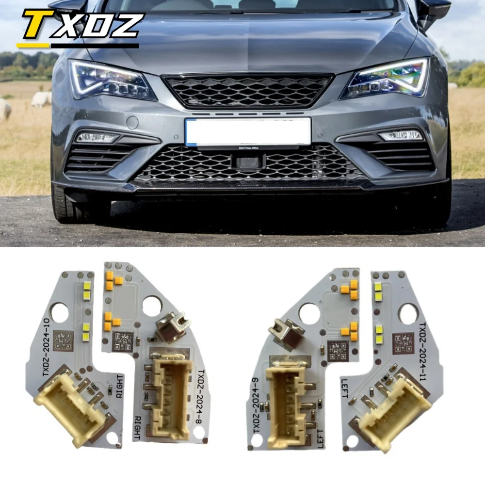 White-DRL-Boards-For-2017-2018-Seat-Leon-Cupra-LED-Headlight-DRL ...