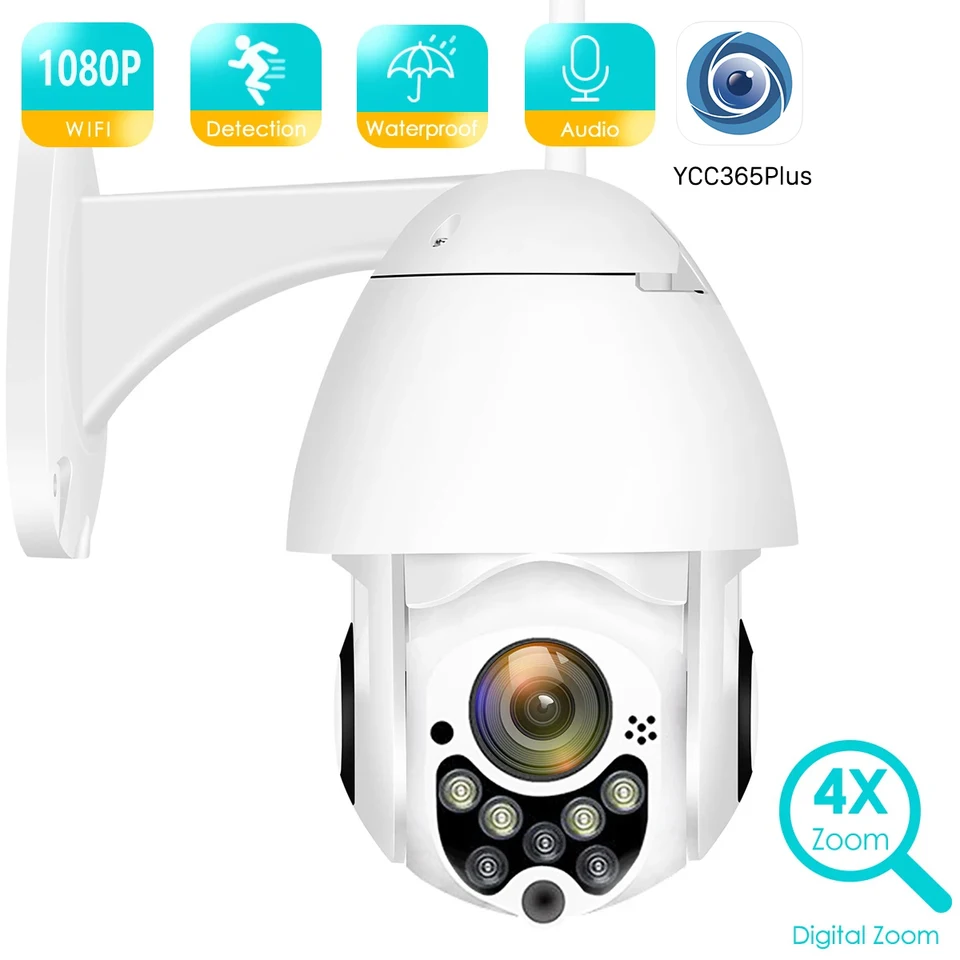 Ycc365 Plus 5x Zoom Fhd 1080p Outdoor Ip Camera Cctv Wifi Security