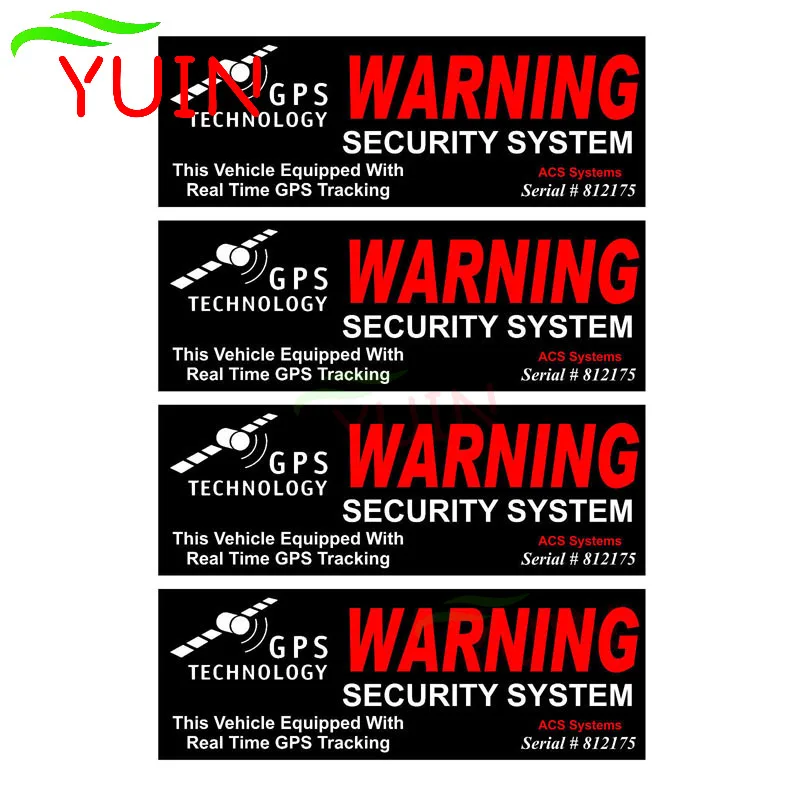 4X-Car-Sticker-GPS-WARNING-SECURITY-SYSTEM-Personality-Decal-PVC-Bumper ...