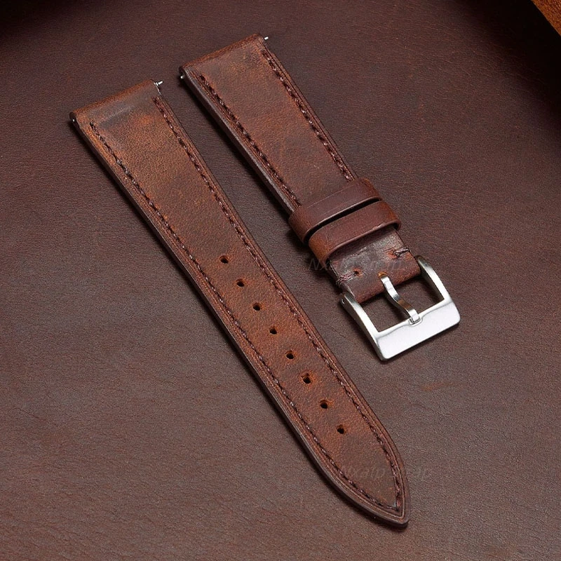 Vintage-Leather-Watch-Strap-18mm-19mm-20mm-21mm-22mm-24mm-Quick-Release ...