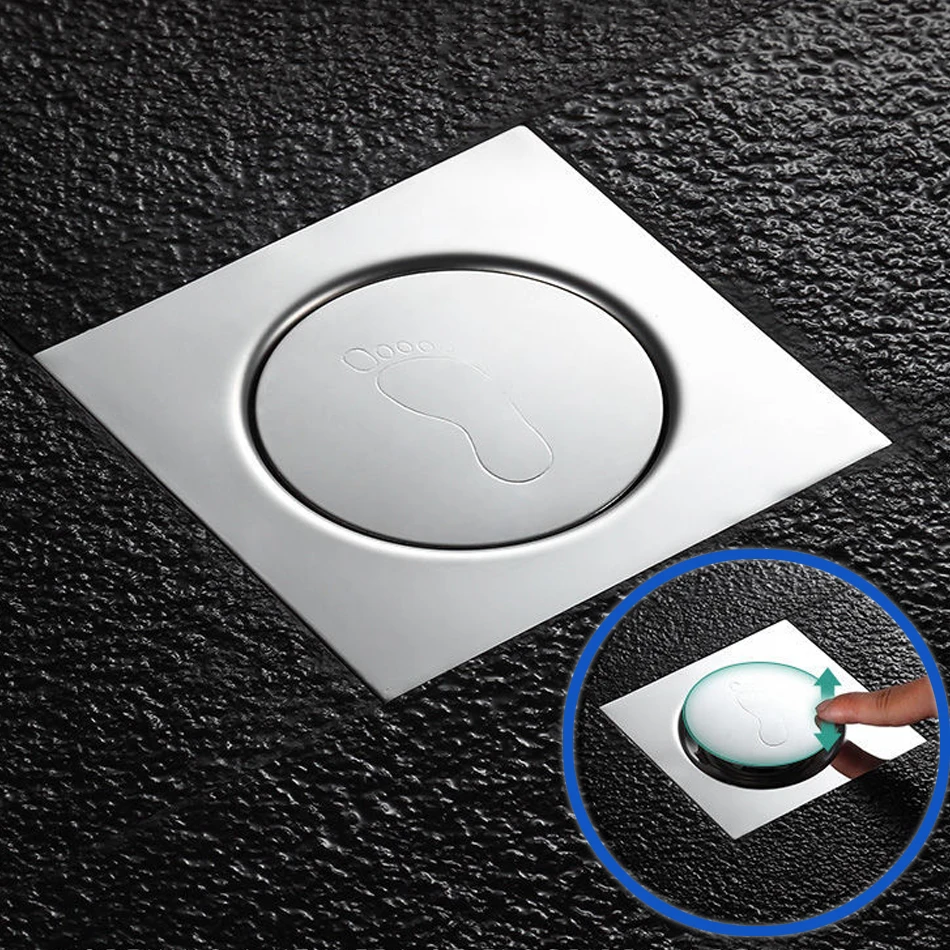 Pop-Up-Foot-Floor-Drain-Stainless-Steel-Bathroom-Shower-Waste-Grates ...