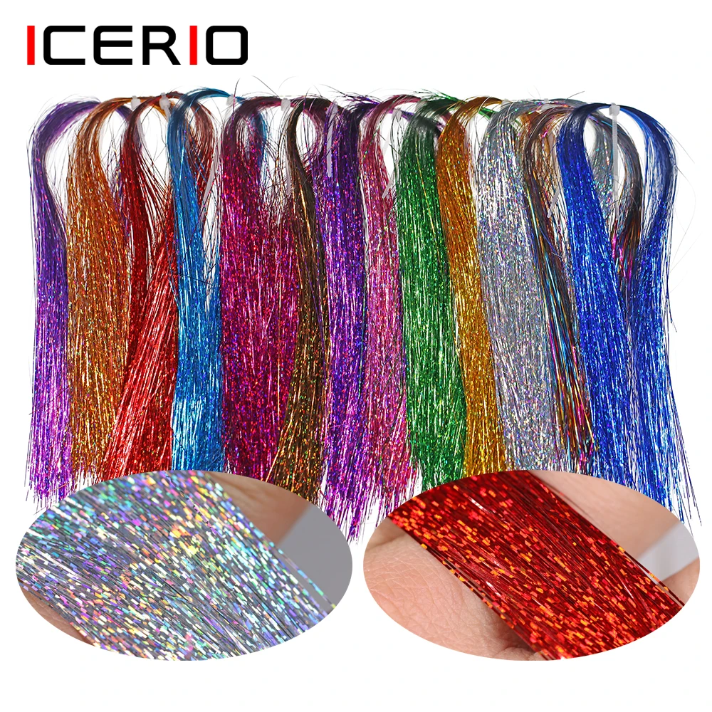ICERIO-4Packs-Soft-Holographic-Flat-Krystal-Flash-Tinsel-Flashabou-Fly-Tying-Material-Pike-Trout ...