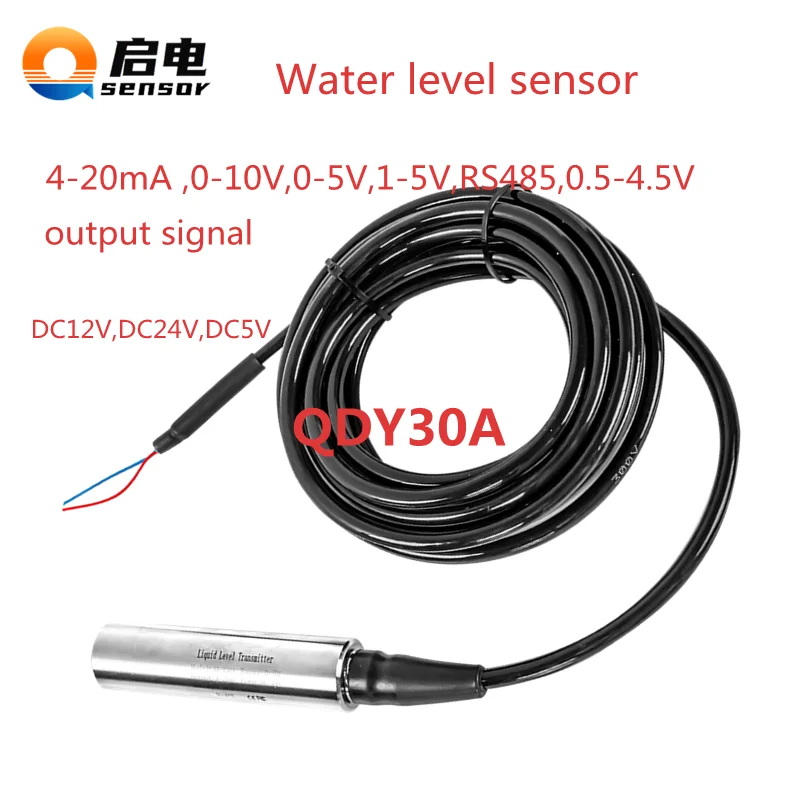12-24VDC-Water-Liquid-Level-Sensor-Integrate-Level-Transmitter-Input ...