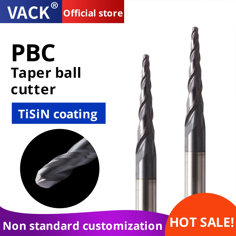VACK-Carbide-Ball-Nose-End-Mills-3-175mm-4mm-6mm-8mm-Ball-Nose-Tapered ...
