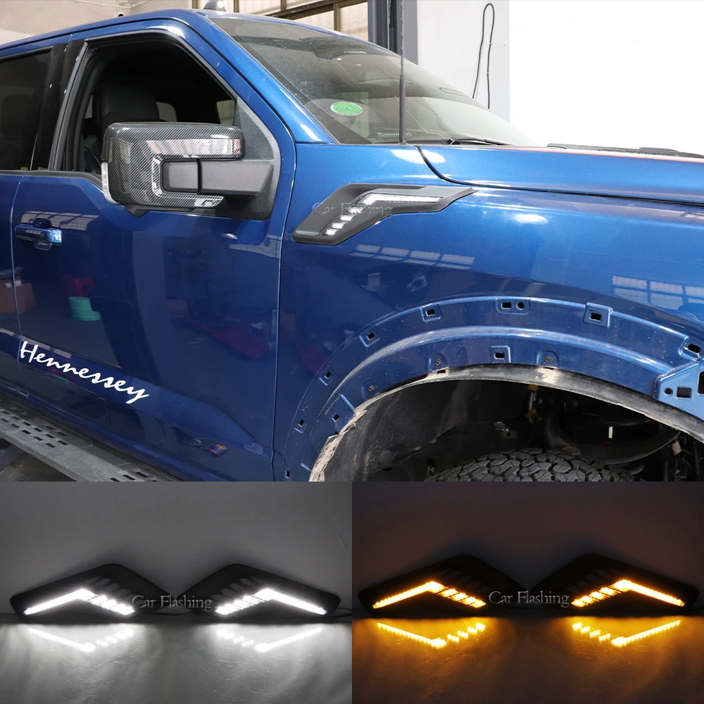 2PCS-Car-Fender-Light-For-Ford-Raptor-F150-2022-2023-LED-Daytime ...