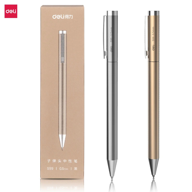 Deli-Metal-Sign-Pen-Gel-Ink-Pen-9-5mm-Signing-Stylo-PREMEC-Smooth ...