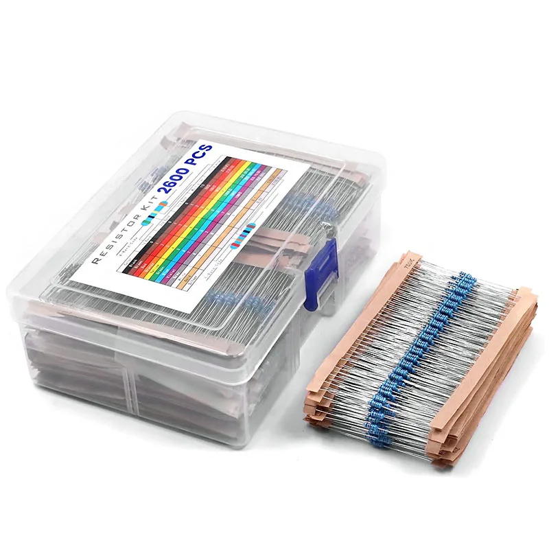 2600Pcs-130-Values-Resistor-Kit-1-4W-Metal-Film-1-0-25W-Electrical ...
