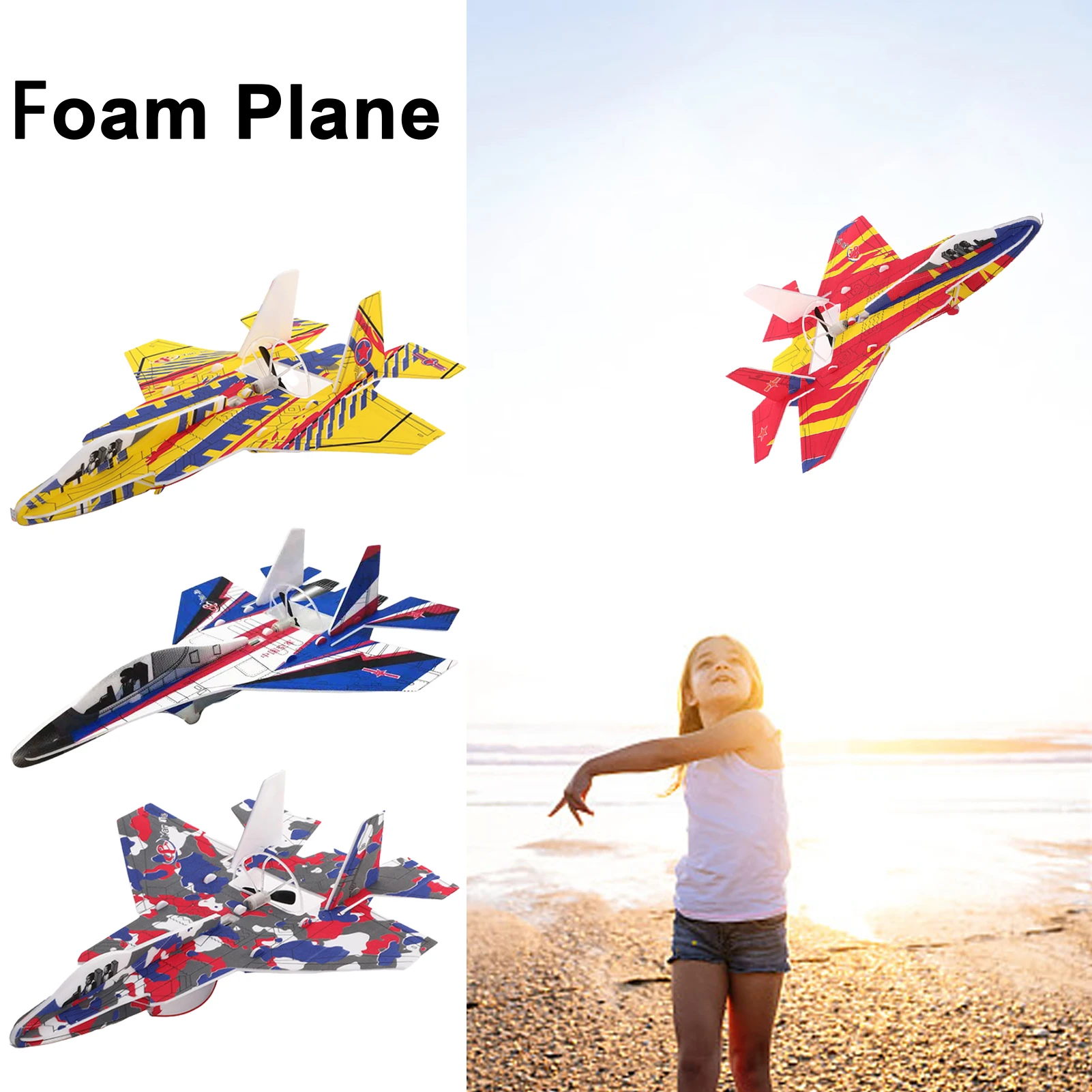 Electric-Airplane-Toy-Rechargeable-Throwing-Foam-Plane-Flight-Mode ...