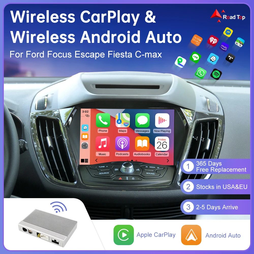 Wireless-CarPlay-for-Ford-Focus-Escape-Fiesta-C-max-Android-Auto ...