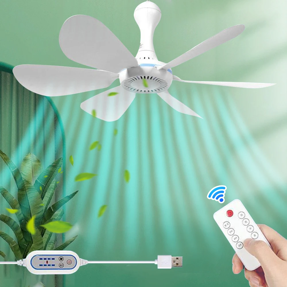 Portable Camping Ceiling Fan Usb 4-speed Silent Electric Fan With ...