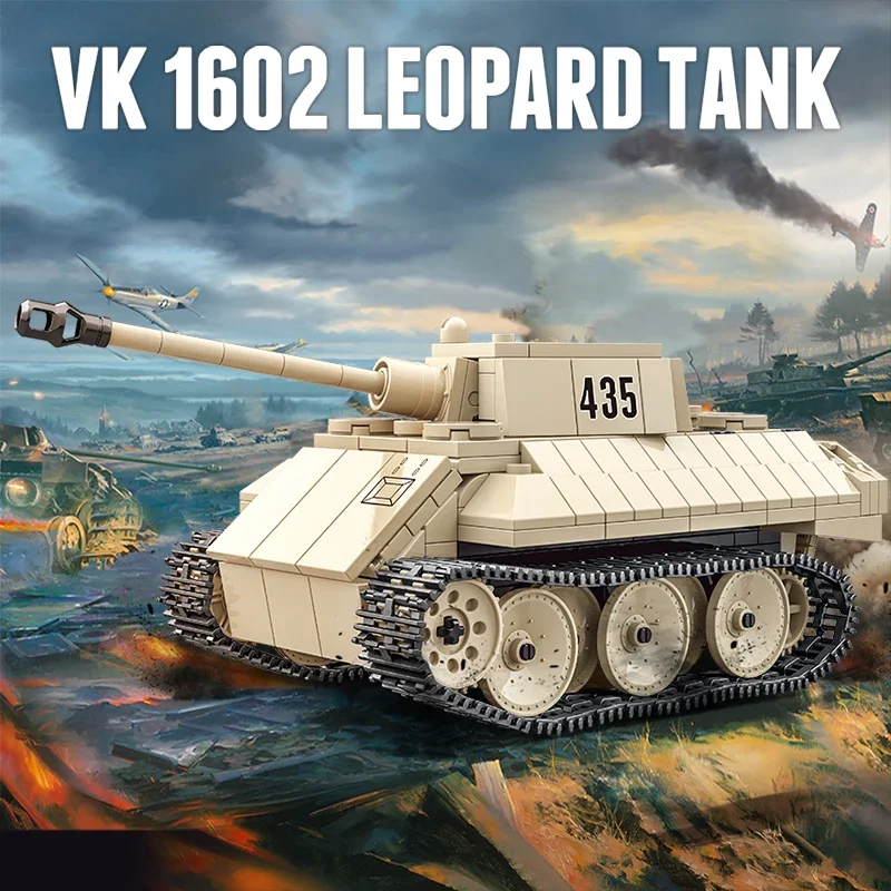 446PCS-Military-German-Light-Tank-VK1602-Leopard-Tank-City-Building ...