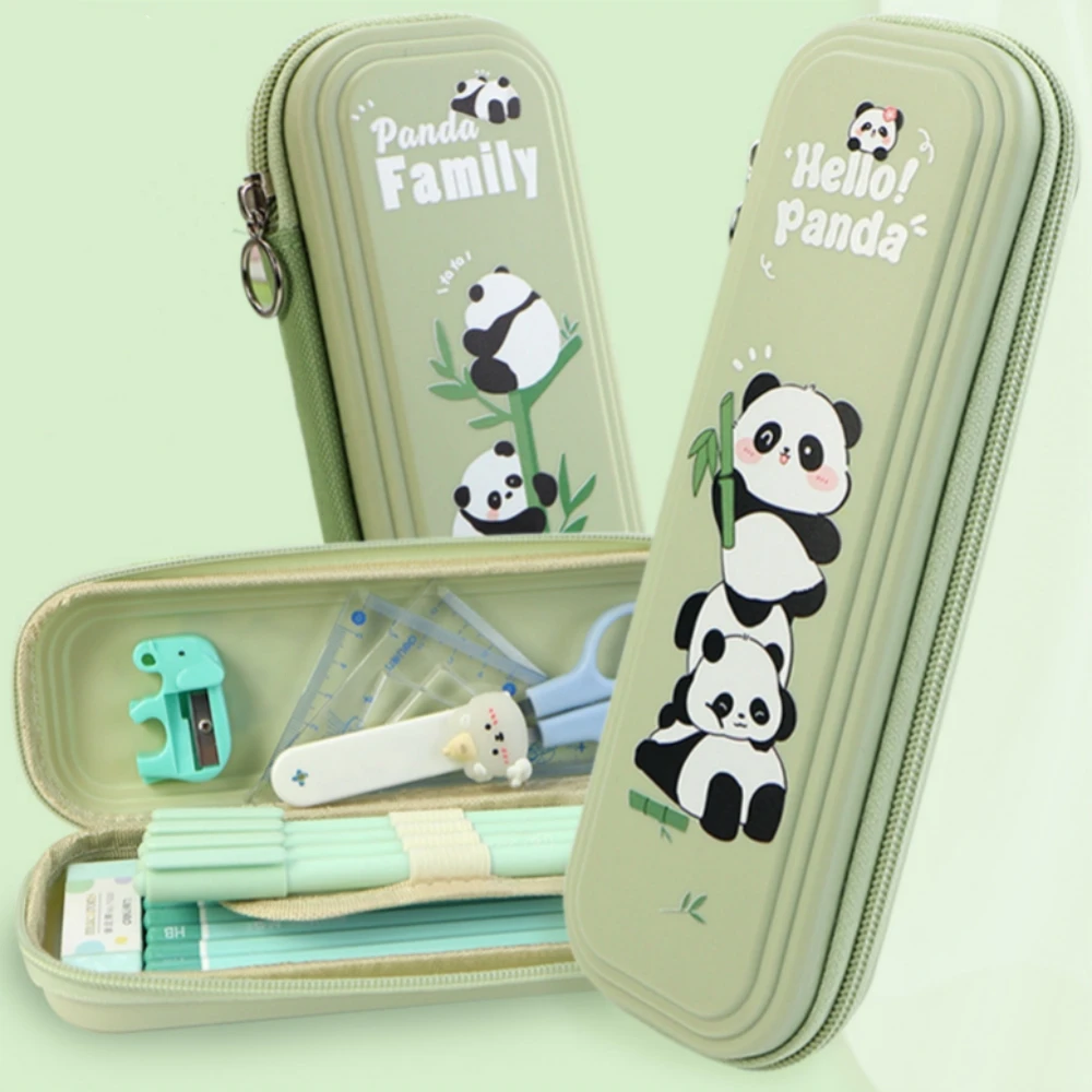 Cartoon-cute-Panda-pencil-case-Plastic-hard-shell-stationery-box ...