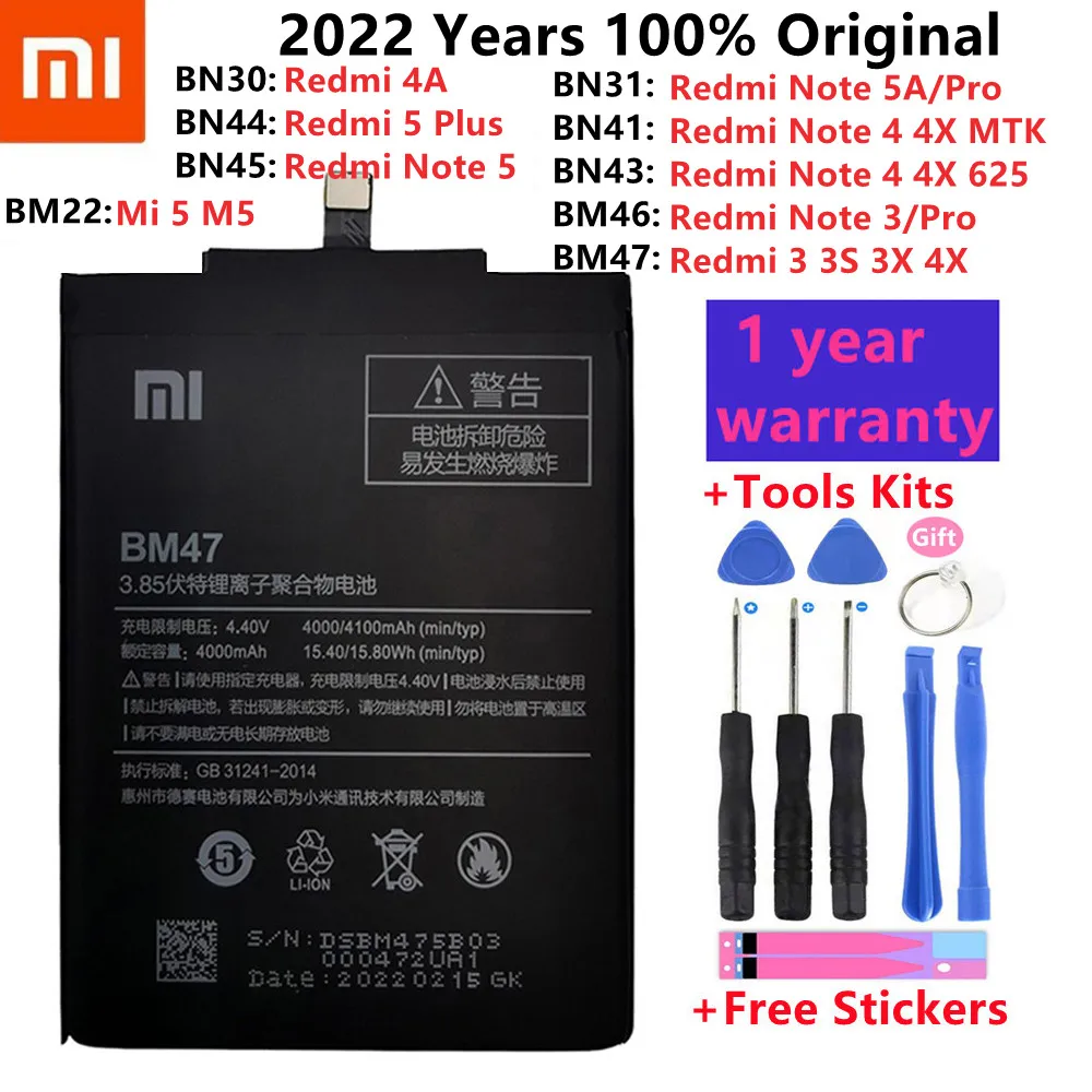 Xiao Mi Telefone Bateria Original Para Xiaomi Redmi Nota 4 4X 3 3S 3X ...