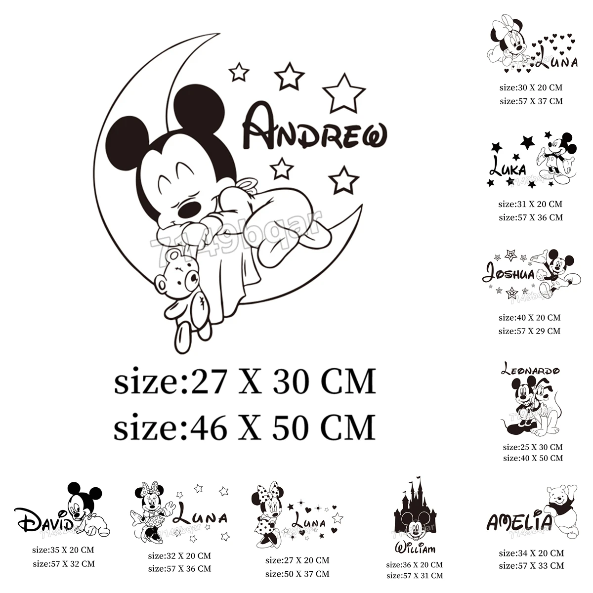 Mickey Mouse Name Stickers