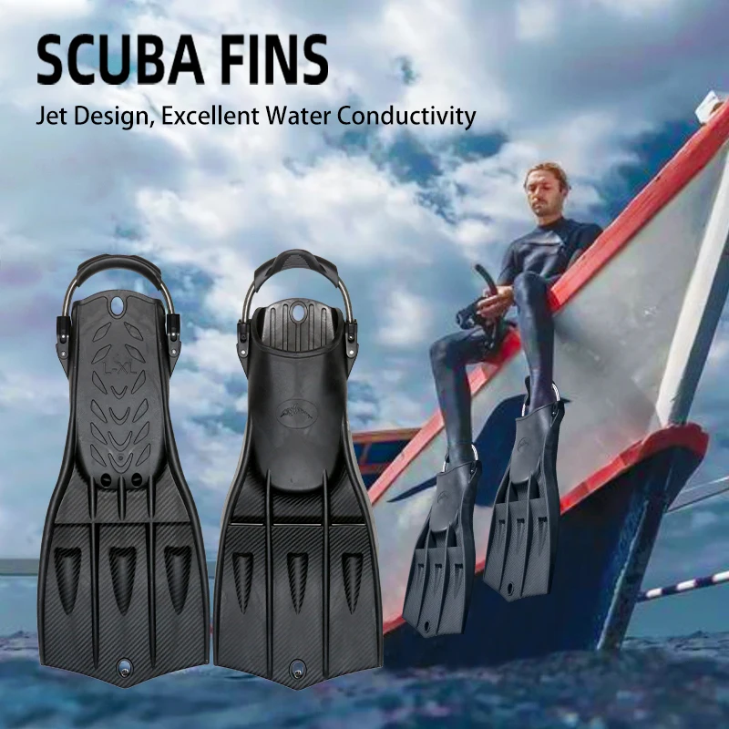 Professional-Scuba-Diving-Snorkel-Fins-Adjustable-Buckles-Swimming ...
