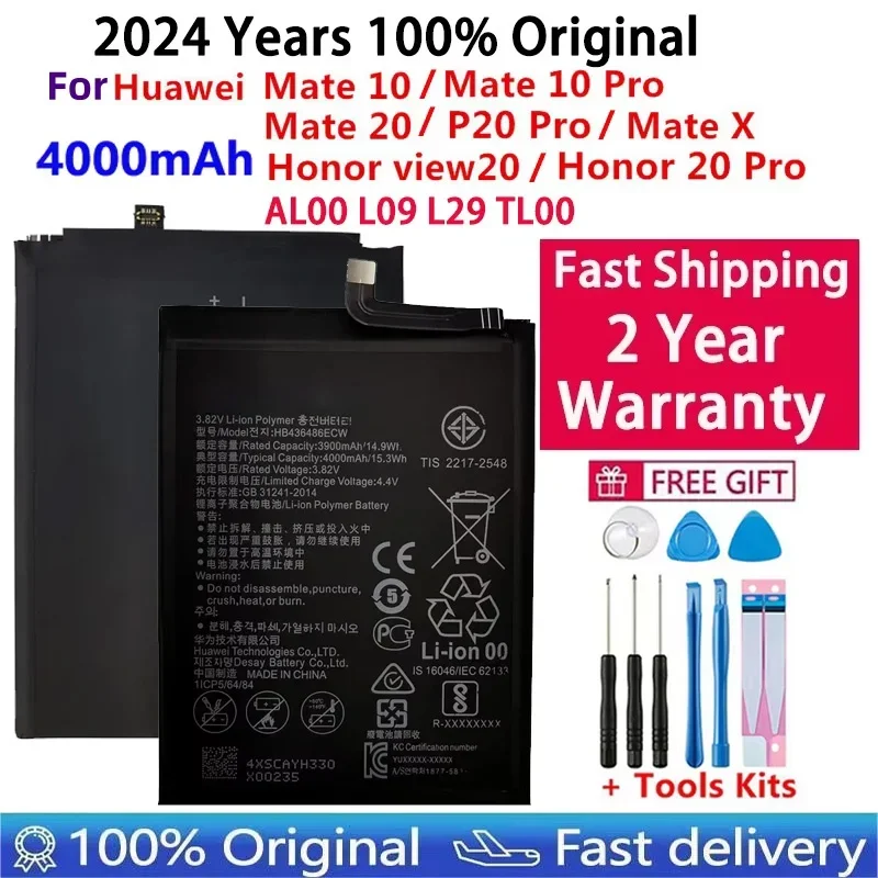 HB 100% original 436486 Batería ECW de 4000mAh para Huawei Mate 10 / 20 ...