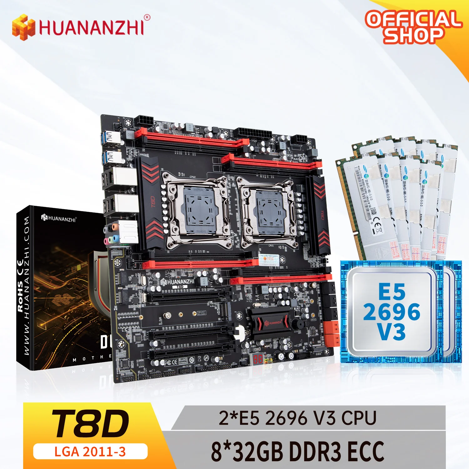 Huananzhi X99 T8d Lga 2011-3 Xeon X99 Motherboard With Intel E5 2696 V3 ...