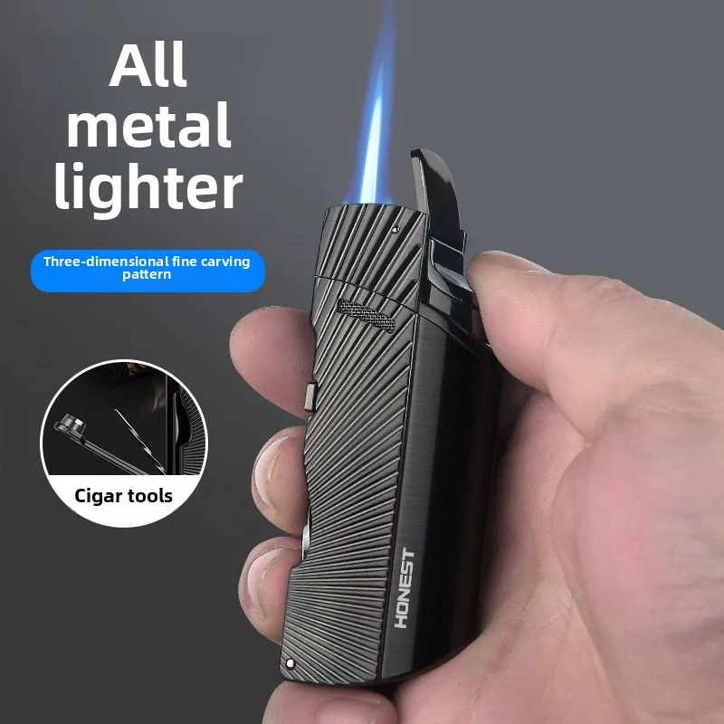 Creative Body Carving Craft Windproof Direct Blue Flame Lighter ...