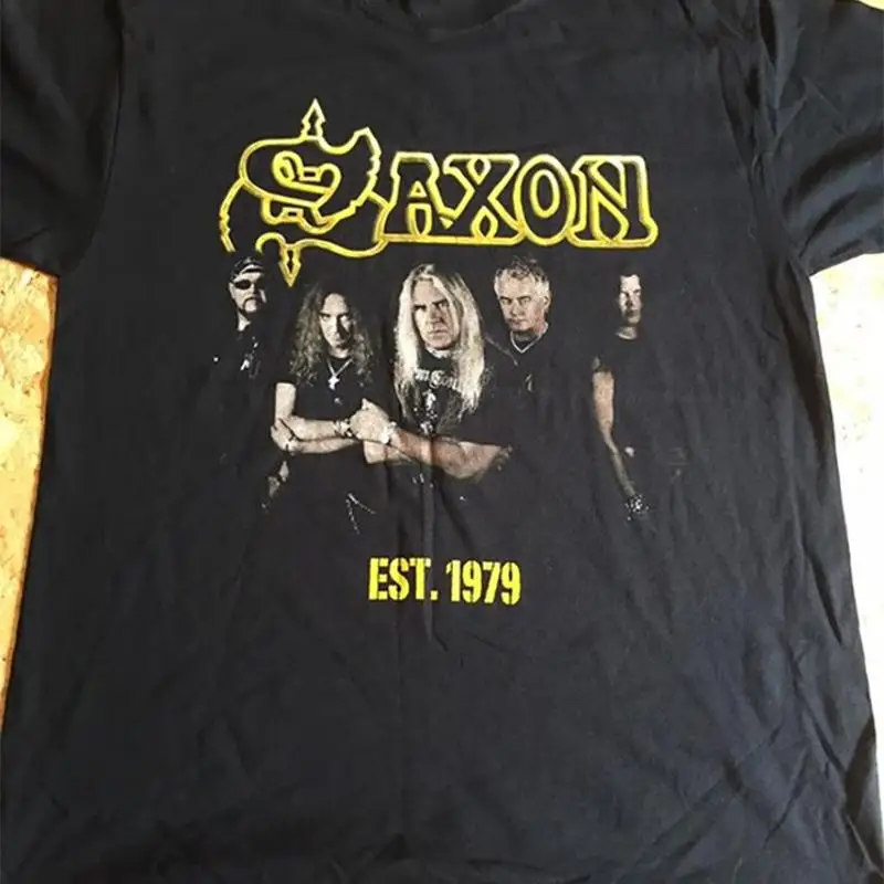 Saxon Band Members Black T Shirt Cotton - AliExpress 200000343