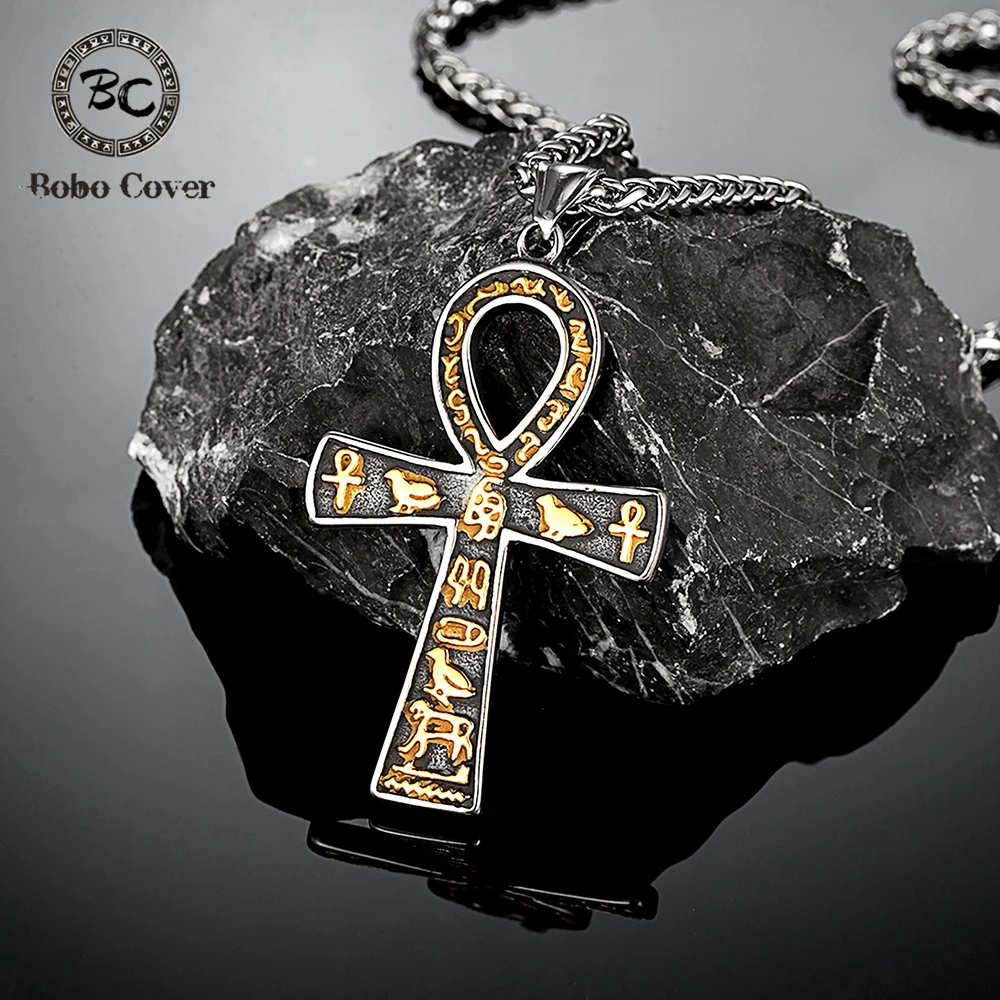 Vintage-Ancient-Egyptian-Ankh-Cross-Necklaces-For-Men-Women-Stainless ...