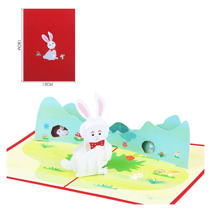 3D-Bunny-Pop-Up-Holiday-Greeting-Card-Easter-Eggs-Laser-Cutting ...