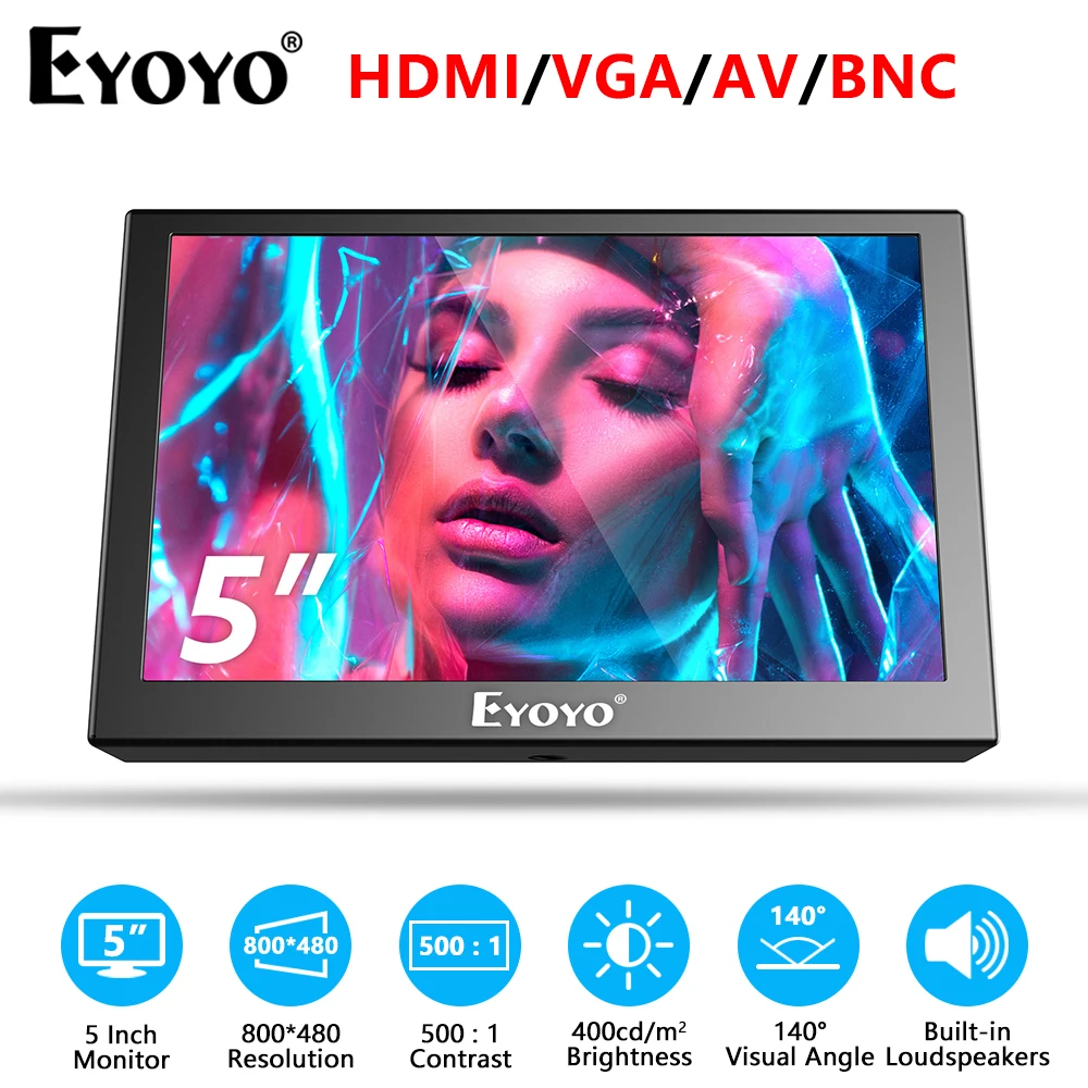 Eyoyo 5 Polegada hdmi monitor mini pc pequeno portátil display 800x480 ...
