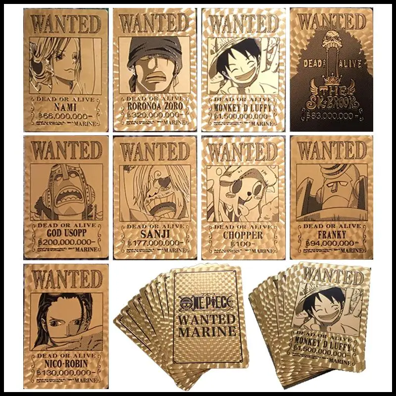 One Piece Luffy Roronoa Zoro Anime Characters Gold Foil Card Bronzing ...