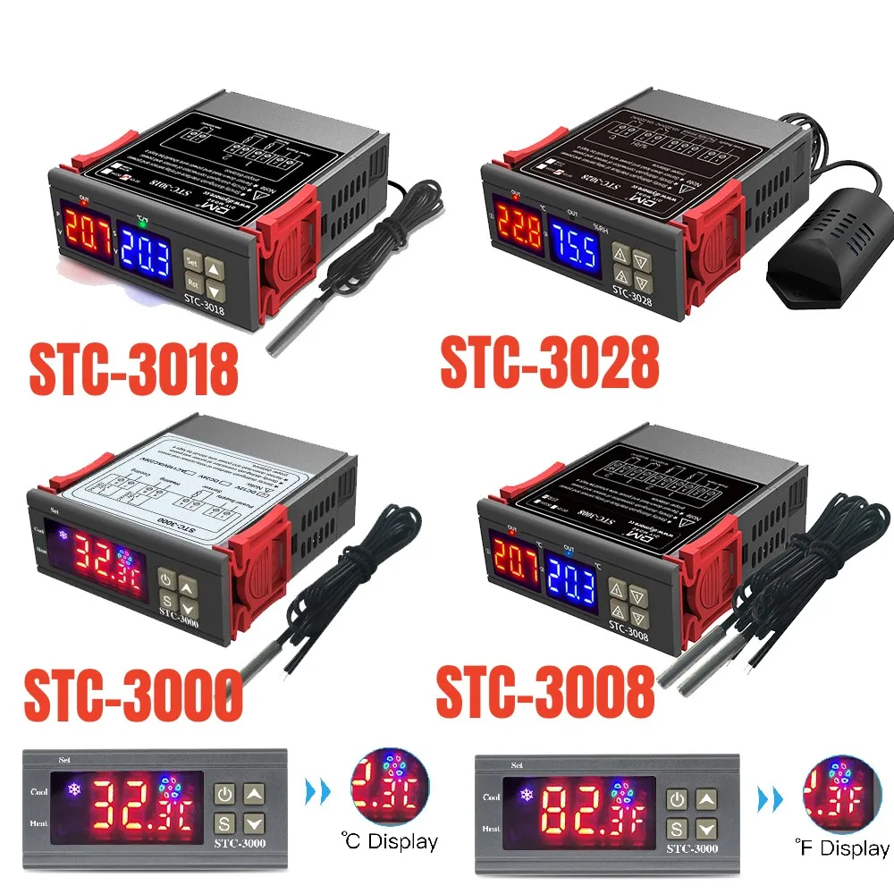 Controlador-de-temperatura-Digital-LED-STC-3028-STC-3000-termostato ...