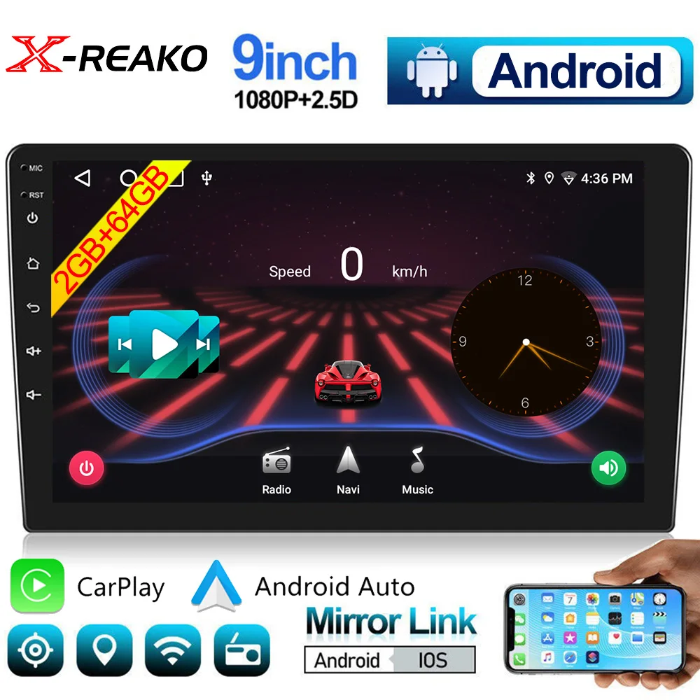 Car-Radio-CarPlay-Android-Auto-2-Din-Universal-9-Touch-Screen-WIFI-GPS ...
