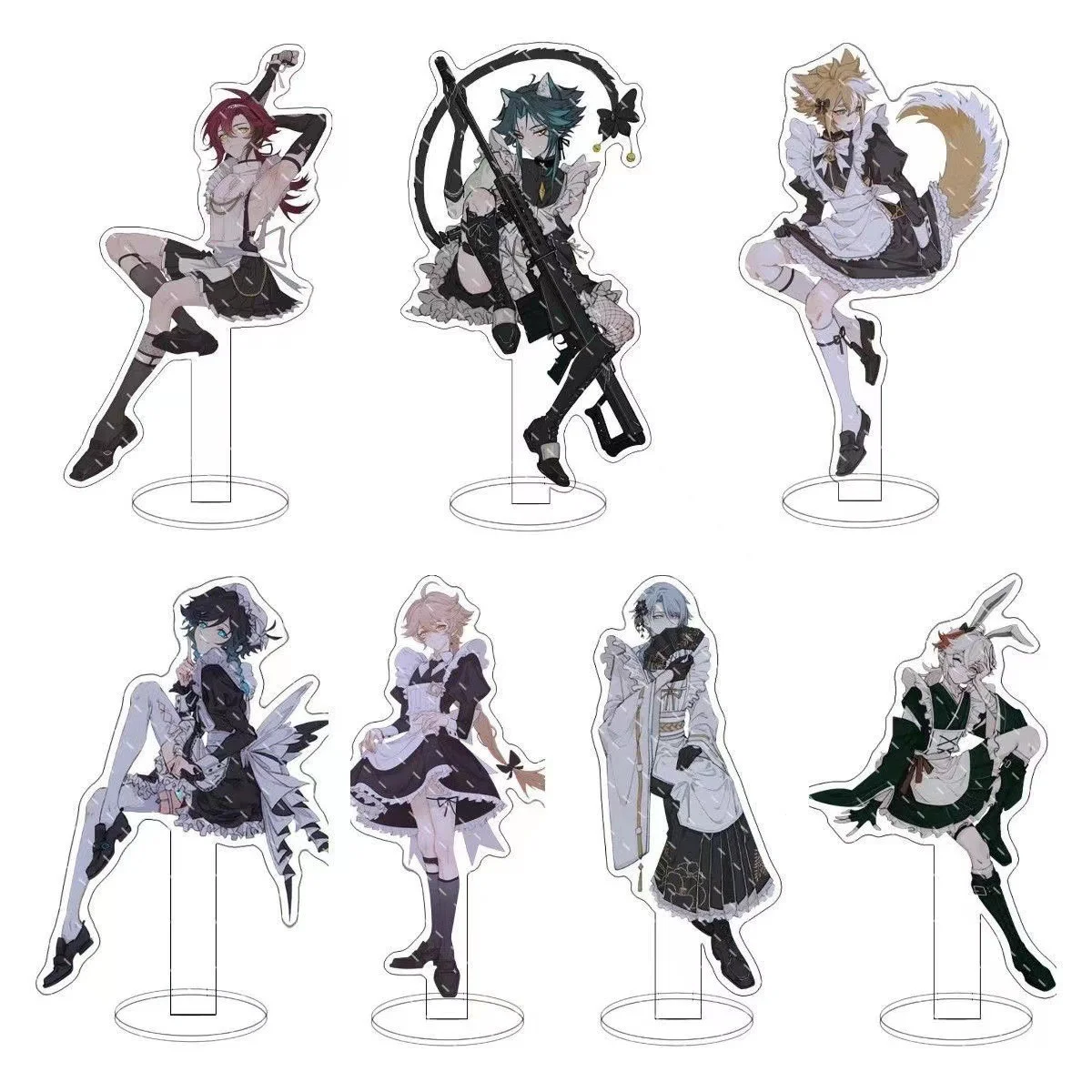1Pc Anime Game Genshin Impact Xiao Venti Maid Character Card Cosplay ...