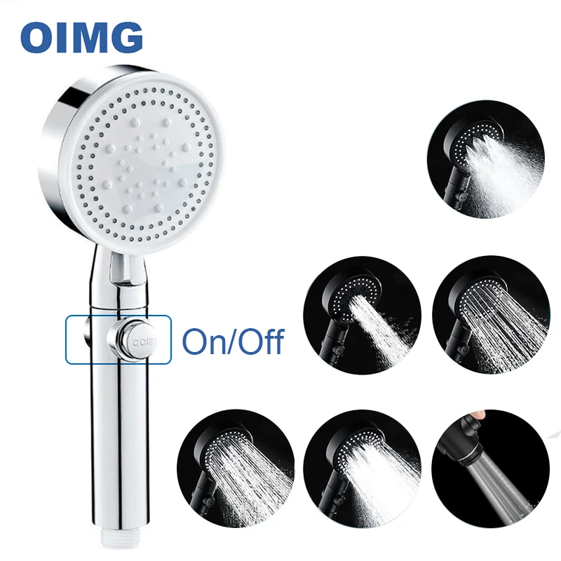 5-Modes-Handheld-Shower-Head-with-ON-OFF-Switch-High-Pressure-Bathroom ...