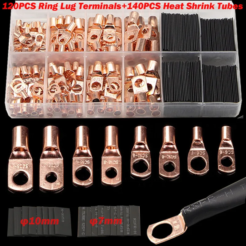 260CPS-Car-Auto-Copper-Ring-Terminal-Wire-Crimp-Connector-Bare-Cable ...