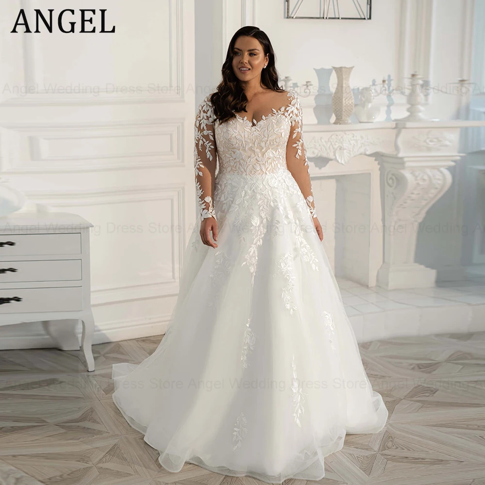 ANGEL-Plus-Size-Wedding-Dress-Elegant-Customized-Lace-Bride-Dress-2025 ...