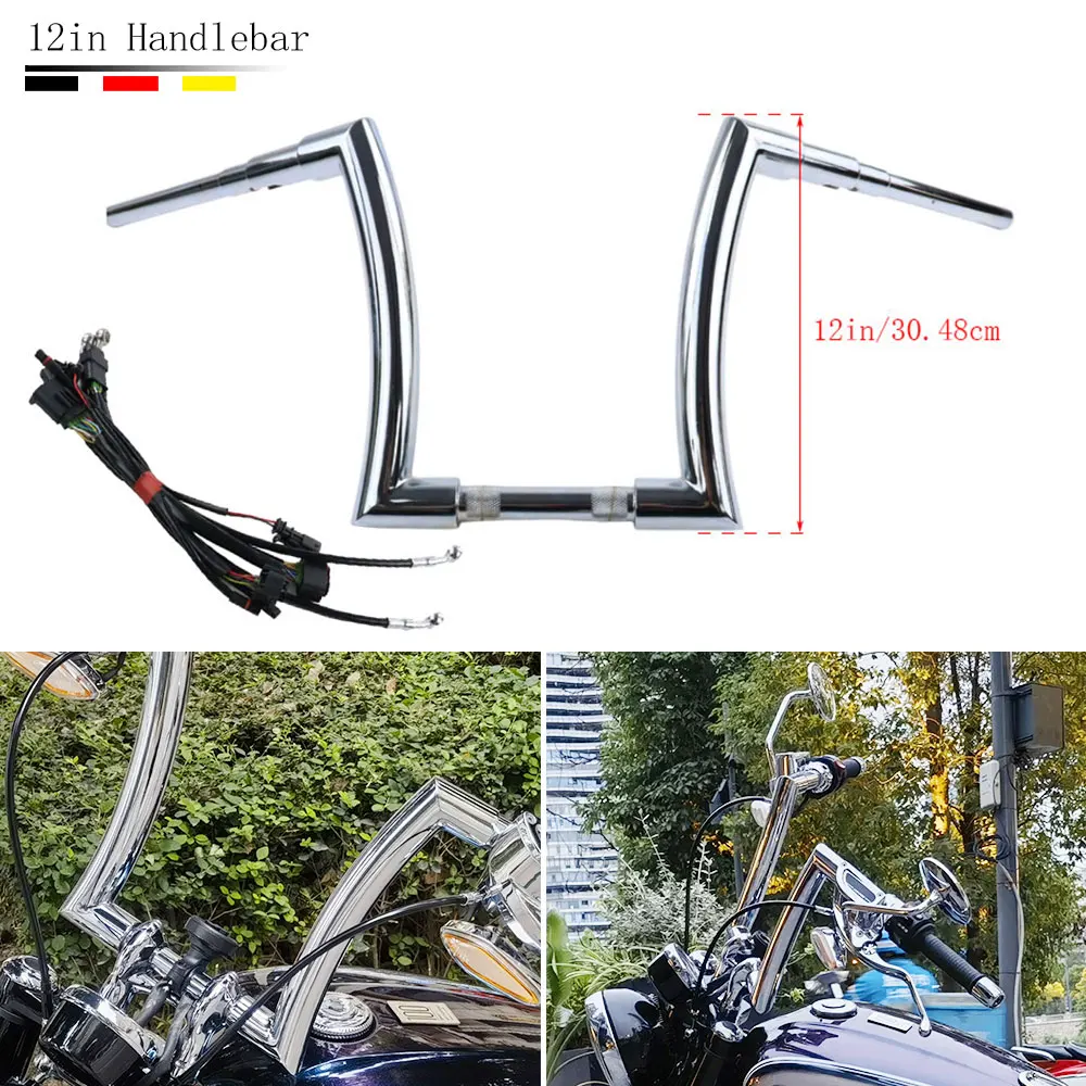 Motorcycle R 18 Handlebar 12inch 14inch Black Chrome Steel Handle ...